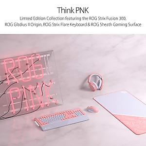 ASUS ROG Strix Flare Pnk (Cherry MX Brown) Limited Edition Mechanical Gaming Keyboard with Switches, Aura Sync RGB Lighting, Customizable Badge, USB Pass Through and Media CONTROLS (Renewed)