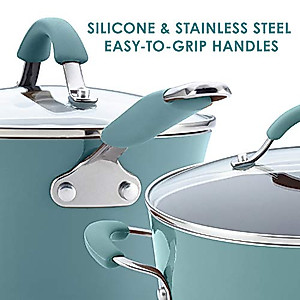 Rachael Ray Cucina Nonstick Frying Pan Set / Fry Pan Set / Skillet Set - 9.25 Inch and 11 Inch, Blue