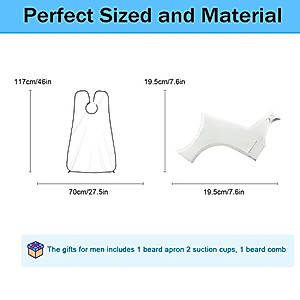 Fathers Day Dad Gifts for Men Beard Bib Apron Beard Shaper Styling Trimming Tool Kit Men's Non-Stick Hair Shaving Beard Hair Catcher Birthday Stocking Stuffers Gifts for Dad Husband Grandpa