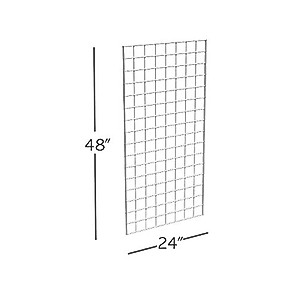 Only Garment Racks #1899W Grid Panels - Perfect Metal Grid for Any Retail Display, 2' Width x 4' Height, 3 Grids Per Carton (White) (Pack of 3)