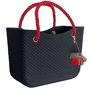 BuildABagg MauiBagg: Customize Your Large, EVA, Multipurpose Tote. Create Your Own Style. Washable, Open Tote Bag for the Beach, Boat, Pool & Sports. Tip-Proof & Fade Resistant (Black)