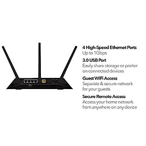 Nighthawk AC1900 Dual Band Smart WiFi Router 1GHz Dual Core (Renewed)