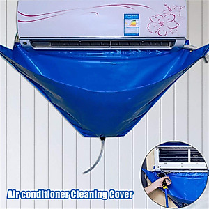 Air Conditioner Cleaning Cover, Waterproof Air Conditioner Cleaning Dust Protection Cover Bag with Water Pipe, Double-Sided Waterproof Oxford Fabric for Air Conditioners Below 1.5P
