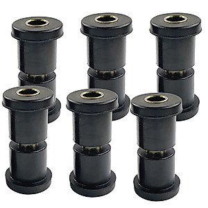 Huskey EZGO TXT Golf Cart Rear Leaf Spring Bushing Kit With 6X Sleeves and 12X Bushings Made of Long Lasting Rubber For 1996-Up. Replaces OEM Sleeve Part No#: 70289G02 and Bushing Part No#: 70291G0