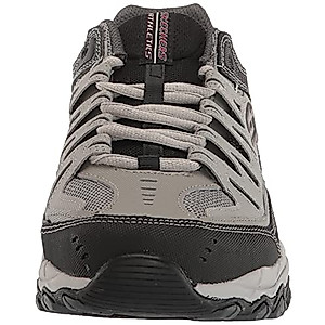 Skechers Men's Afterburn Memory-Foam Lace-up Sneaker Oxford, Gray/Black, 8.5 X-Wide