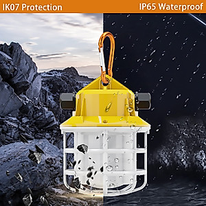 RIUVAO 100ft LED Color Changing RGBW Construction String Lights, 150W 15000LM Super Bright LED String Work Lights, Dimmable Construction Temporary Lights (100ft-RGB)