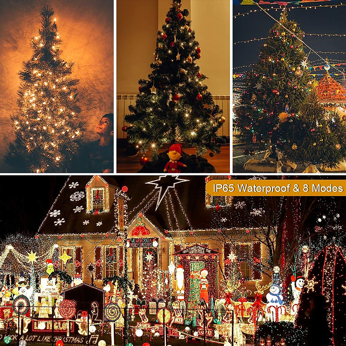 Solar String Lights, Ankway 200 LED Fairy Lights 8 Modes 3-Strands Copper Wire 72 ft Waterproof IP65 Solar String Lights Outdoor Indoor Patio Garden Christmas Decorative (Warm White)
