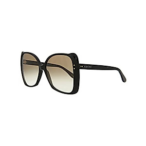 Gucci Womens Square Black Black Brown Sunglasses GG0471S-30006446-001