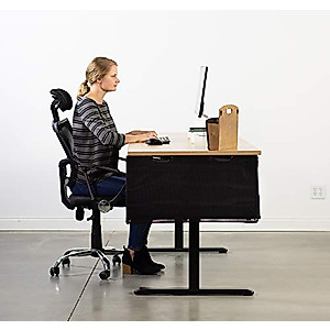 VIVO Black 30 inch Under Desk Privacy and Cable Management Organizer Sleeve, Wire Hider Kit Panel System, DESK-SKIRT-30