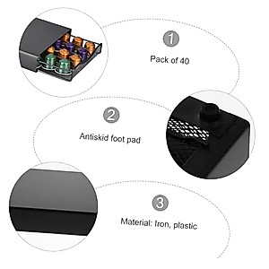 OKUMEYR Storage Rack Kitchen Storage Drawer Holder Espresso Mugs Coffee Holder Coffee Espresso Maker Shelf Holders Coffee Coffee Pod Rack Tea Stand Iron Black