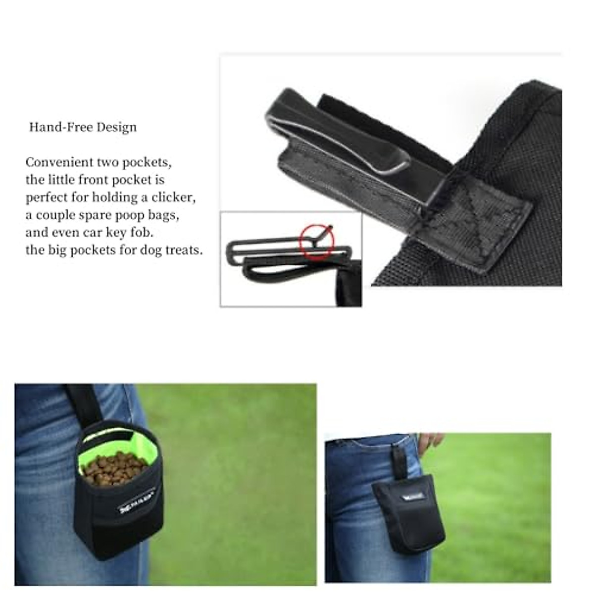 YMMMY ROSE Dog Treat Training Pouch Bag Clip On Portable Pet Snack Bag Puppy Hands-Free Pouch Waist Feed Snack Reward Bag Dog Training Behavior Aids Bag with Magnetic Closure