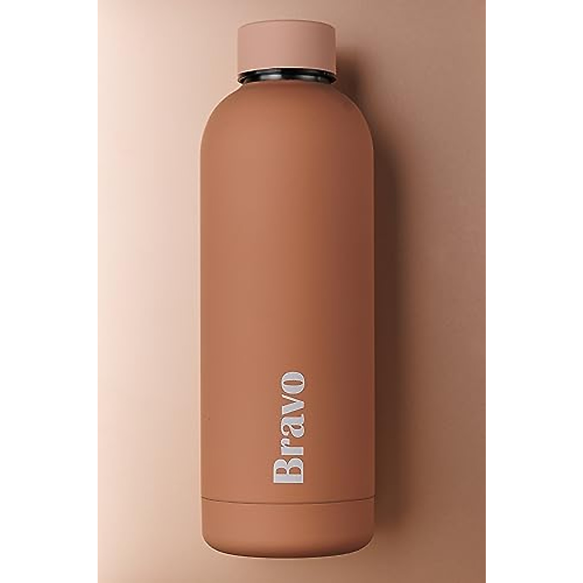 BRAVO Stainless steel Water bottle: Stay Hydrated in Style and Sustainability. Double Wall Vacuum Insulated Thermos, Leakproof, Matte Coated, 17 Ounces, (Pink)
