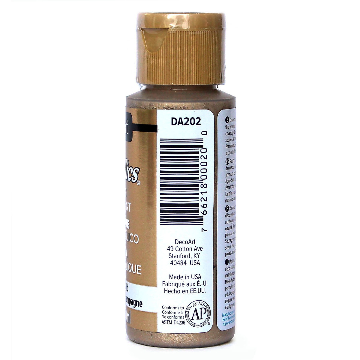 DecoArt Dazzling Metallics 2-Ounce Champagne Gold Acrylic Paint