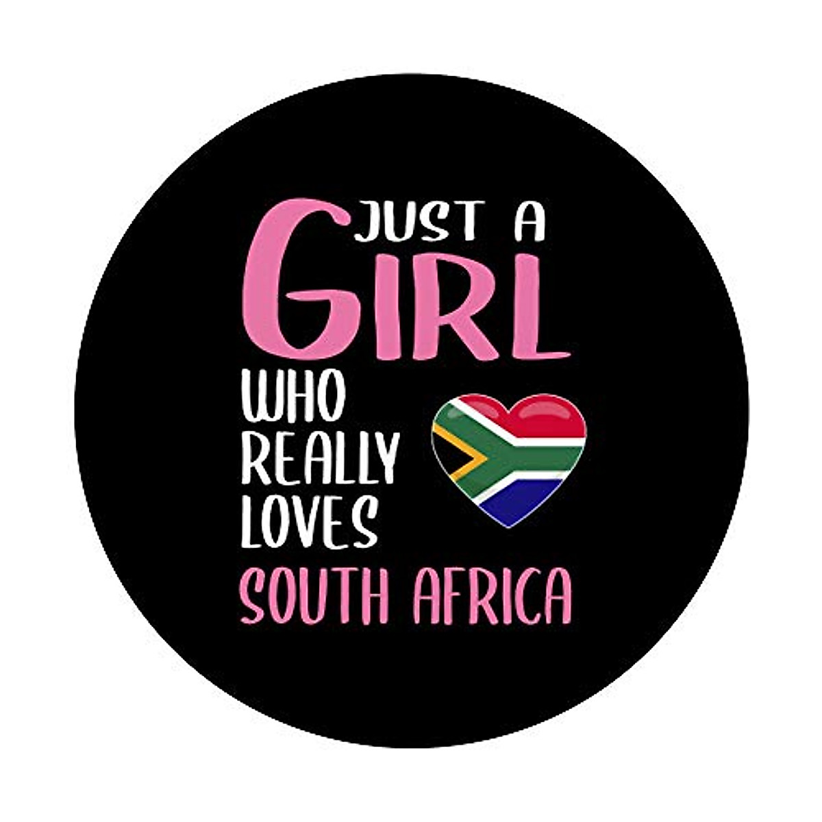 Womens Travel Gift Just A Girl Who Really Loves South Africa PopSockets PopGrip: Swappable Grip for Phones & Tablets