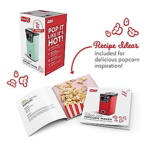 DASH Turbo POP Popcorn Maker with Measuring Cup to Portion Popping Corn Kernels + Melt Butter, 8 Cup Popcorn Machine - Aqua