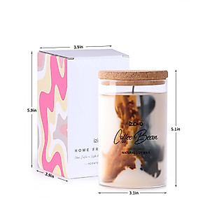 IZIDDO Coffee Bean Candles for Home Scented,15oz Extra Strong Scented Candles,90 Hours Burn Handmade Tie-Dye Candle,Holiday Candles Gifts for Women Men