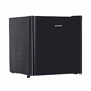 BANGSON Small Refrigerator, 1.6 Cu.Ft mini fridge with freezer, Adjustable Temperature and Leveling Leg, Reversible Single Door, Compact Refrigerator Dorm, Office, Bar and Outdoors