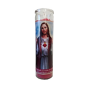 Sacred Heart of Jesus (Sagrado Corazon De Jesus) Red Devotional Candle