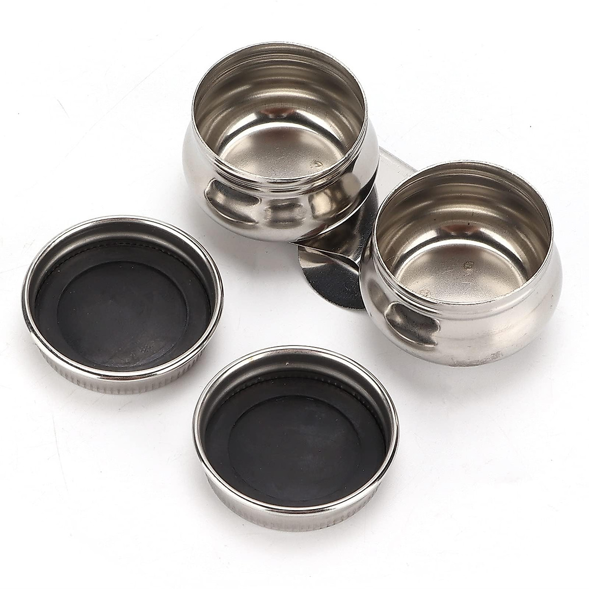 Paint Brush Washer, Stainless Steel Paint Brush Cleaner with Double Dipper Container Cup Paint Brush Holder Paint Brush Cleaner Rinse Cup