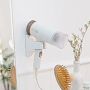 Carrotez Hair Dryer Holder Wall Mounted, No Drilling, Dry Organizer, Waterproof Bathroom Decor, Hair Care Tools Rim Hair Dry, Bathroom Hair Accessories Organizer