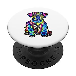 Cool Dog Wearing Streetwear PopSockets Swappable PopGrip