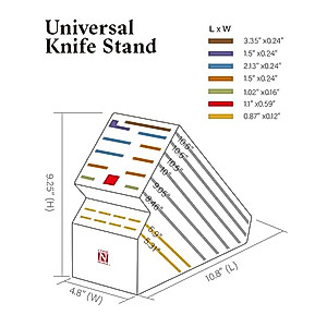Cook N Home Bamboo Knife Storage Block without Knives, 20 Slots Universal Knife Holder Countertop Butcher Block Knife Stand for Easy Kitchen Storage