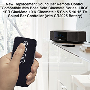 New Replacement Sound Bar Remote Control Compatible with Bose Solo Cinemate Series II IIGS 1SR CineMate 10 & Cinemate 15 Solo 5 10 15 TV Sound Bar Controller (with CR2025 Battery)