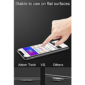 World's Slimmest Phone Ring Holder,Attom Tech Ultra Thin Cell Phone Ring Stand for Magnetic Car Mount Hook - Compatible for iPhone X 8 7 Plus 6S 6 5s 5 SE,Galaxy S8 S7 S6 Edge,Note 8 5 (Black)