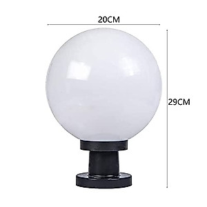 CZLZY Creative IP55 Waterproof Outdoor Globe Landscape Column Light Ball Post Lights E27 Street Light Aluminum Acrylic Pillar Table Lamp Courtyard Porch Gate Lawn Lighting