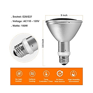 C-Raptile Deep Heat Projector 100W Infrared Reptile Heat Lamp Bulbs Reptile Light