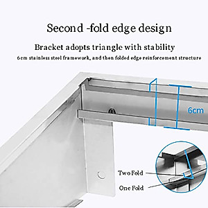 Mini Wall Hanging Sink Station,Stainless Steel Kitchen Washing Station, Utility Laundry Portable Single Bowl Hand washing Basin ,with Stand and Hot cold Tap,for Garage, Garden, Kitchen, RV ( Size : 52