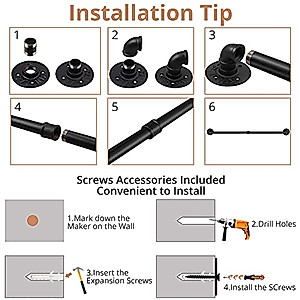 HOMGEN Kitchen Utensils Rack, 100cm Kitchen Retro Rail Wall Mounted Rack with 15 Hooks Organiser Kitchen Utensils Rack Mugs Wall Mounted Hanging Rail Rack Kitchen Pot Pan Hanging Rack for Kitchen