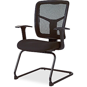 Lorell ErgoMesh Series Mesh Side Arm Guest Chair, Black