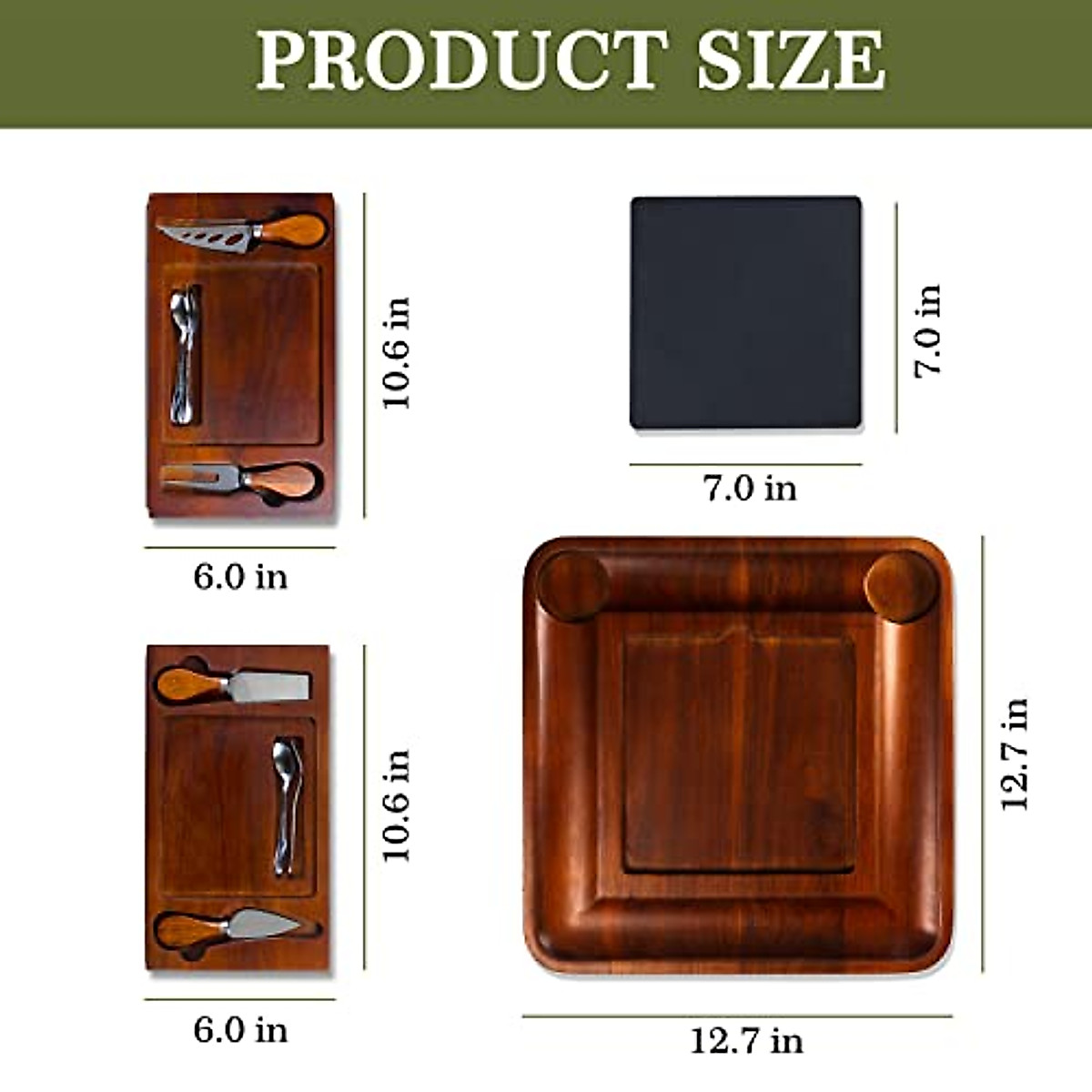 KENTON Cheese Board, Extra Large Charcuterie Boards Set & Accessories, Superior Acacia Wood Charcuterie Board for Couples Gifts Wedding Gifts Birthday Gifts for Women, House Warming Gifts New Home