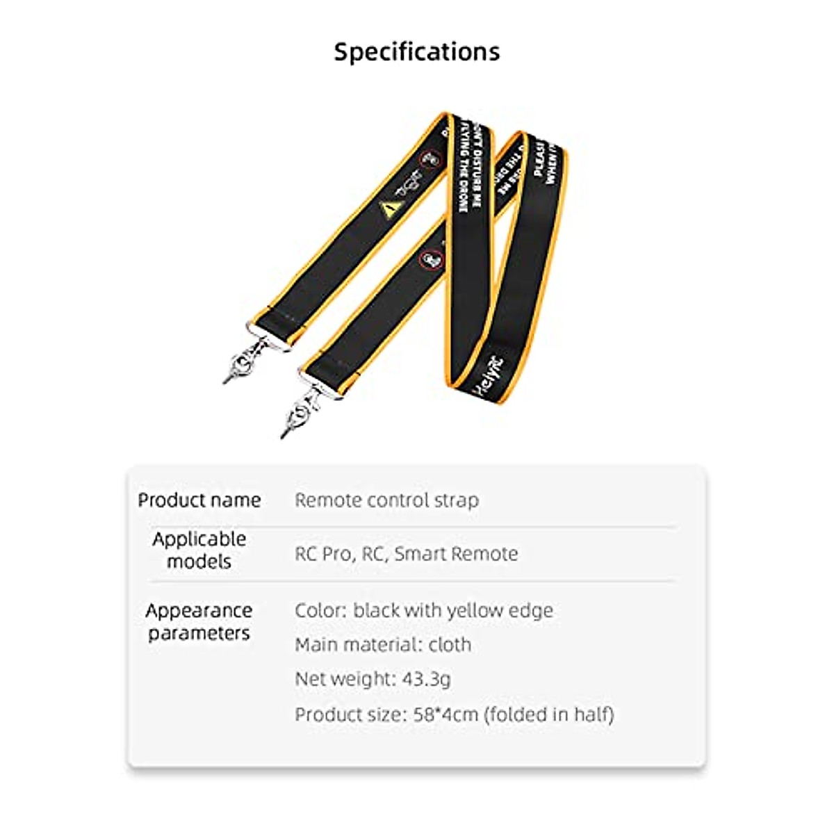 LICHIFIT Widen Lanyard Strap Neck Sling with Warning Sign Drone Accessory for DJI RC PRO/for DJI RC/Mini 3 Pro Remote Controller