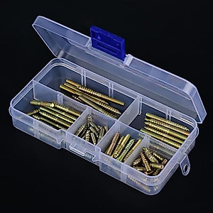 Fafeicy 110pcs M4 Dowel Screws, Woodworking Furniture Connector Double Ended Screw Hanger Bolt Zinc Plating Self Tapping Thread Screw