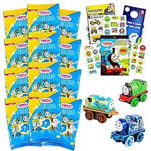Fisher-Price Thomas & Friends Minis Blind Bags Gift Set - 12 Pack Blind Bags with Stickers and More (Thomas The Train Party Bundle)