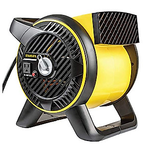 STANLEY High Velocity Pivoting Head Blower Fan – Utility Air Mover for Drying or Ventilating Home or Construction Site. Daisy chain compatible (ST-310A-120)