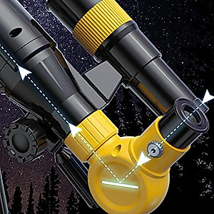 Timisea Telescope for Kids & Beginners, for a Young Astronomer,Portable Refractor Telescope with Tabletop Tripod and 3 Eyepieces, Explore Moon Space, Watch Night-Sky (Yellow)