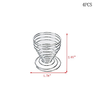 Faotup 4Pcs Spring Egg Cup Holder Spring Wire Egg Tray Spring Wire Egg Cup for Home Kitchen Egg Cup Storage Holder Silver, 1.78"x2.05"(LxH)