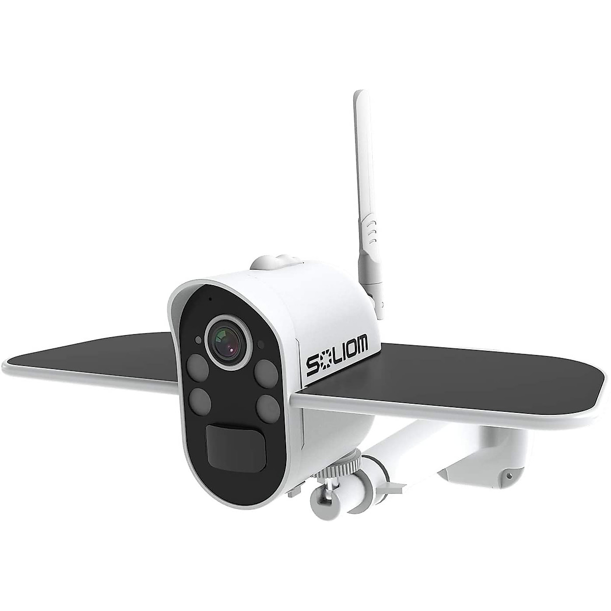 SOLIOM Wireless Rechargeable Battery Powered Solar Outdoor Security Camera Home Surveillance WiFi Camera with Spotlight Color Night Vision,Motion Activated,2-Way Audio and IP66 Waterproof S100