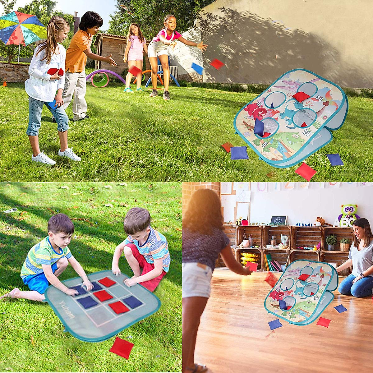 Yuham Gifts for 3 4 5 6 7 8 Year Old Boys Outdoor Toys for Kids Ages 4-8 Outside Kids Cornhole Game Set Bean Bag Toss Birthday Games for 2-4 3-5 4-5 4-8