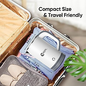 EVATEK Small Electric Kettle, Travel Mini Hot Water Boiler Heater, 304 Stainless Steel 0.8L Portable Electric Kettles for Boiling Water, 5 Mins Coffee Kettle Travel Teapot with Auto Shut-Off