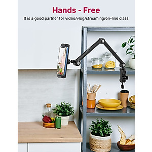 ULANZI Select Tablet Holder Desk Stand - HP006 Aluminum Tablet Mount for Bed Flexible Arm Multi-Angle 360° Rotation 2 Positioning Holes for 4.7''- 13'' Tablet