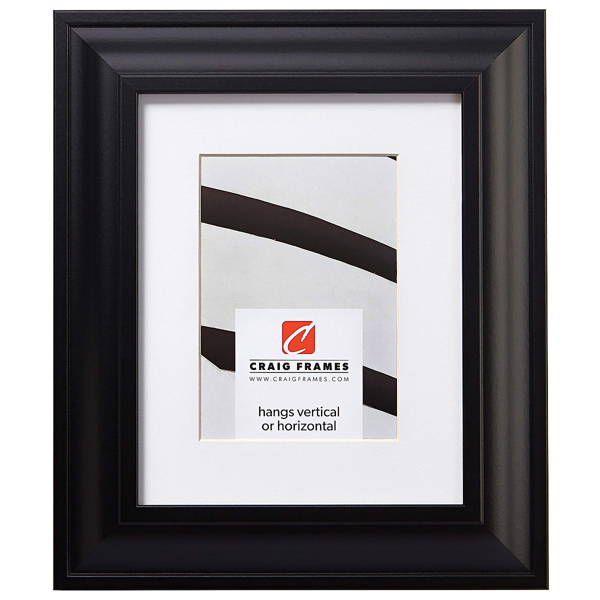 Craig Frames Contemporary Upscale, 20 x 24 Inch Satin Black Picture Frame Matted to Display a 16 x 20 Inch Photo