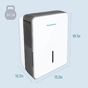 Keystone Energy Star 22-Pint Portable Dehumidifier for Basement, Garage, Living Room, and Large Rooms up to 1,500 Sq.Ft., Quiet Dehumidifier for Home and Moisture Absorber with Auto-Shutoff and Timer
