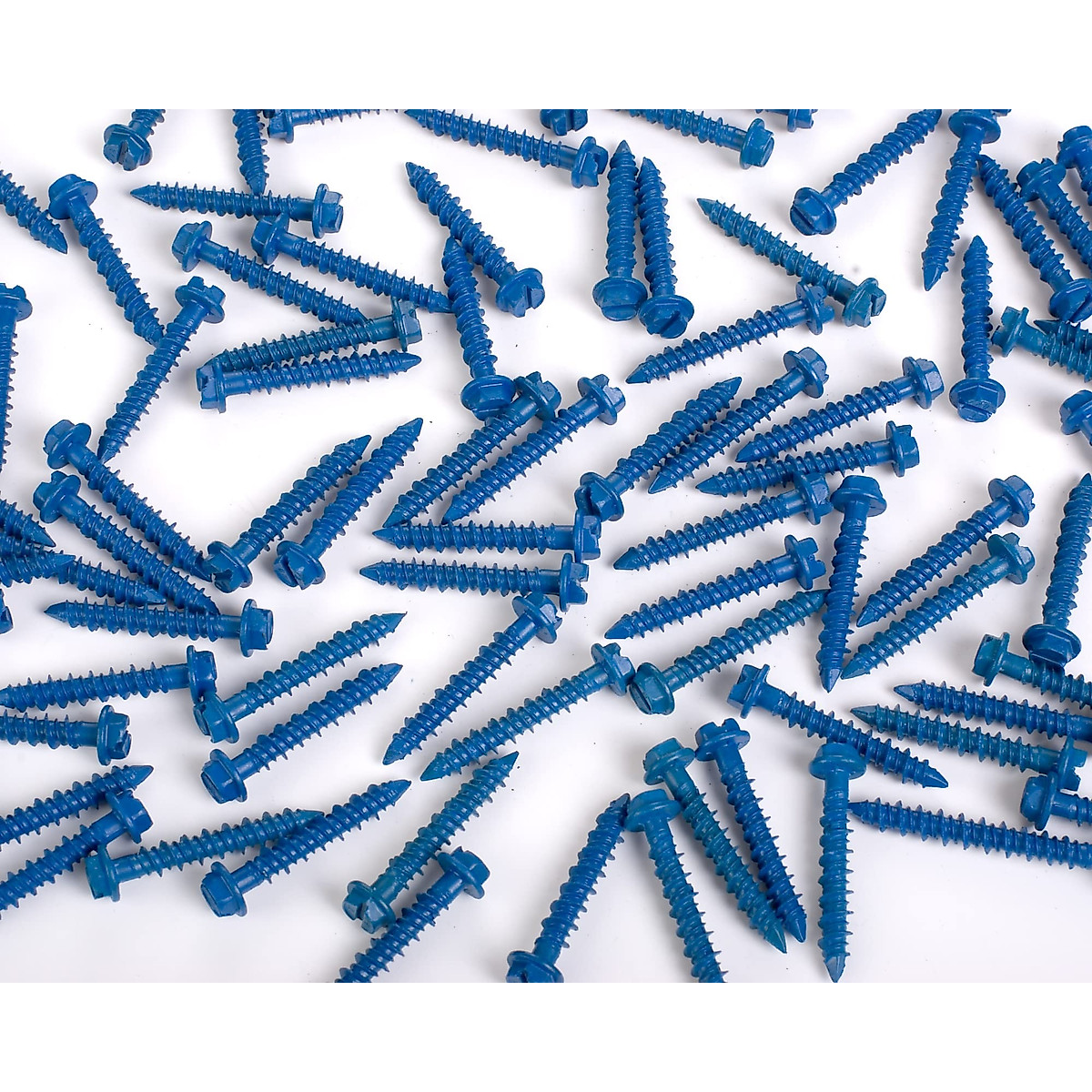 100 Qty 1/4" x 1-3/4" Hex Head Diamond Tip Concrete Screws to Anchor Masonry, Block & Brick (BCP499)