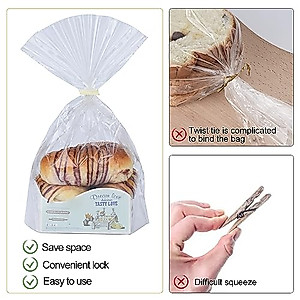 100 Pcs Reusable Plastic Bread Clips - Keep Your Food Fresh with 7/8 x 7/8 inches Food Bag Clips (Yellow)