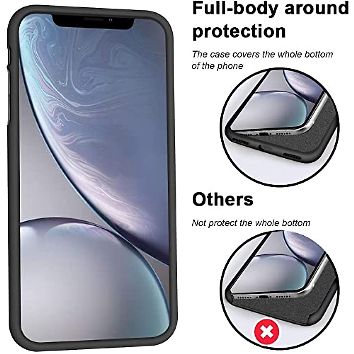 HHUAN Case for Nokia G300 (6.52") with 2 Tempered Glass Screen Protector. Ultra-Thin Black Soft Silicone Anti-Drop Phone Cover, TPU Bumper Shell Case for Nokia G300 - Black