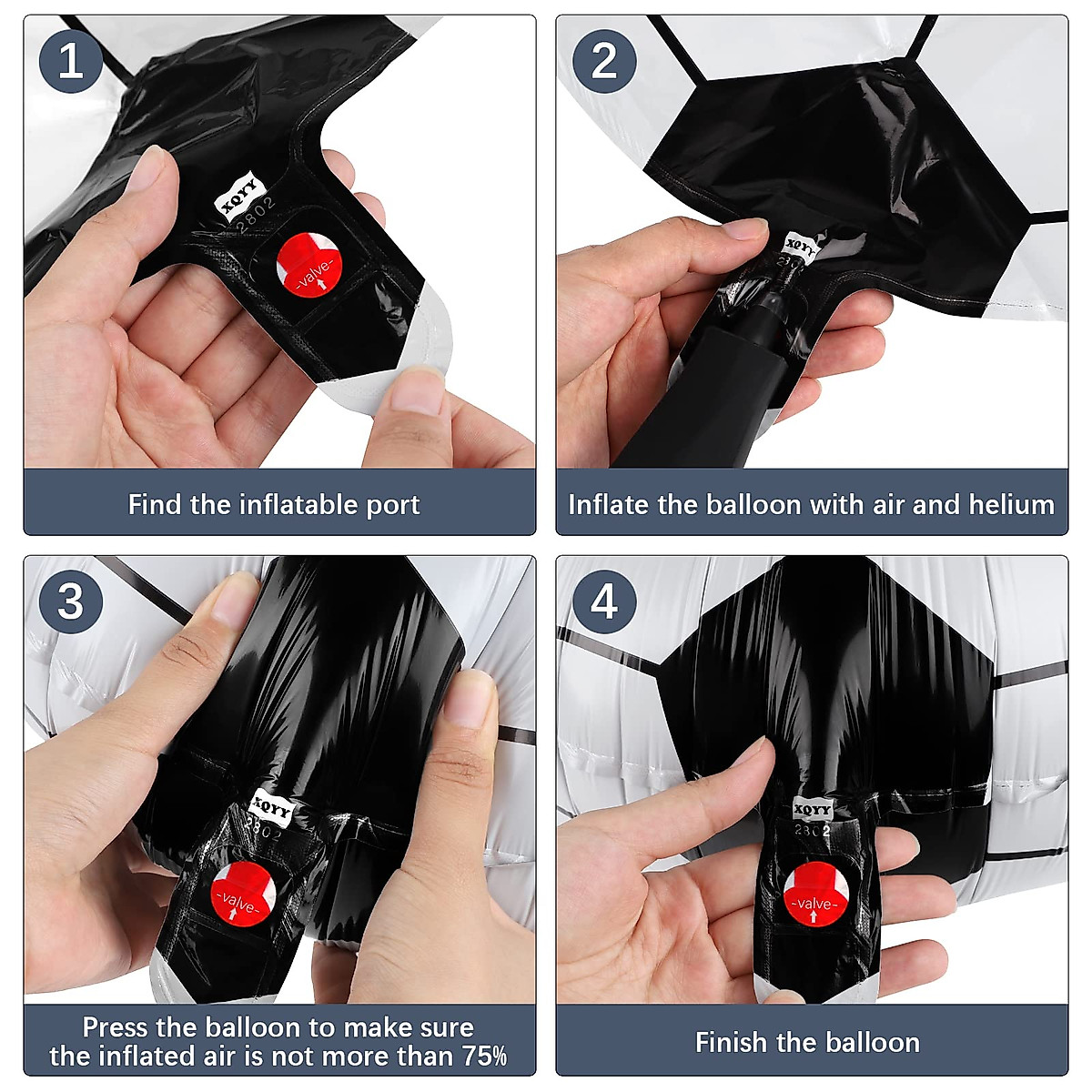 durony 12 Pieces 18 inches Soccer Balloons Soccer Themed Party Decorations Foil Mylar Soccer Ball Balloons For Birthday Sports Graduation Party Decoration